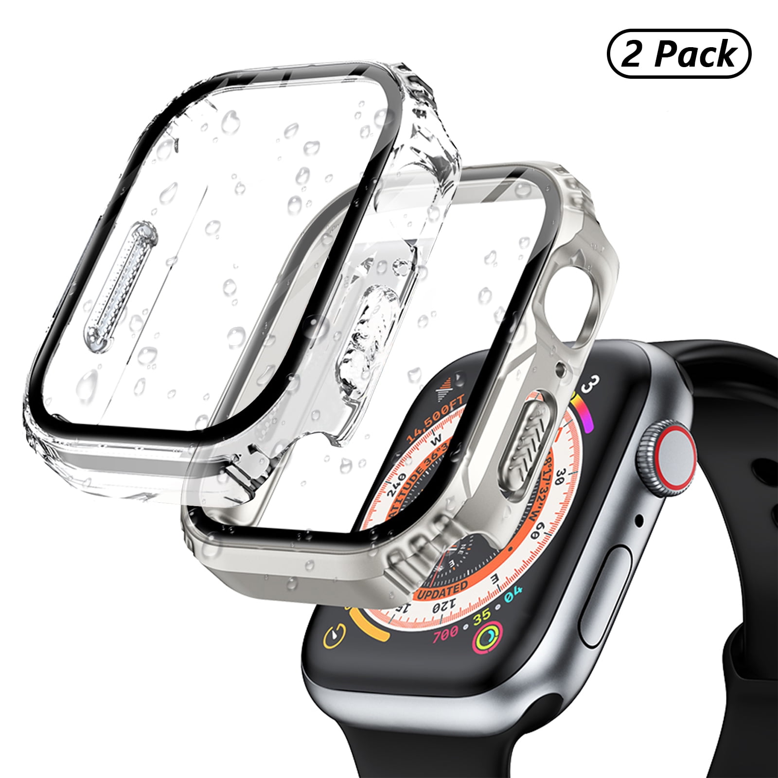 [2 Pack] Waterproof Hard Shell Case for Apple Watch 44mm series 4 5 6 ...