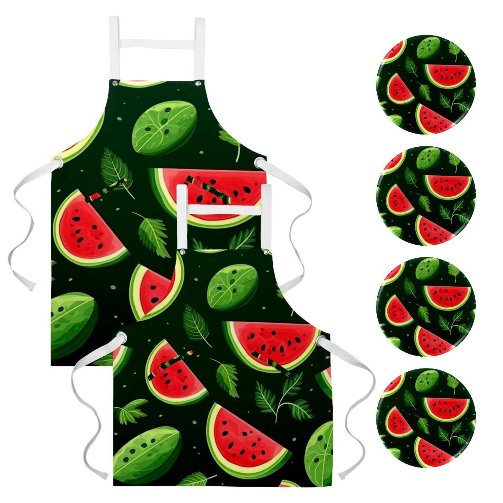 2 Pack Waterproof Kitchen Apron with Pockets and Badge Sets, Round ...