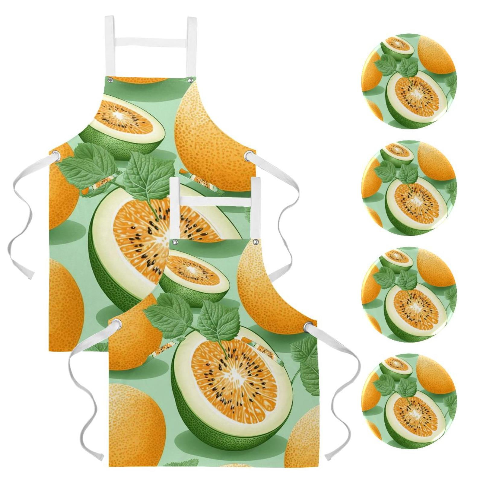 2 Pack Waterproof Kitchen Apron with Pockets and Badge Sets, Round ...