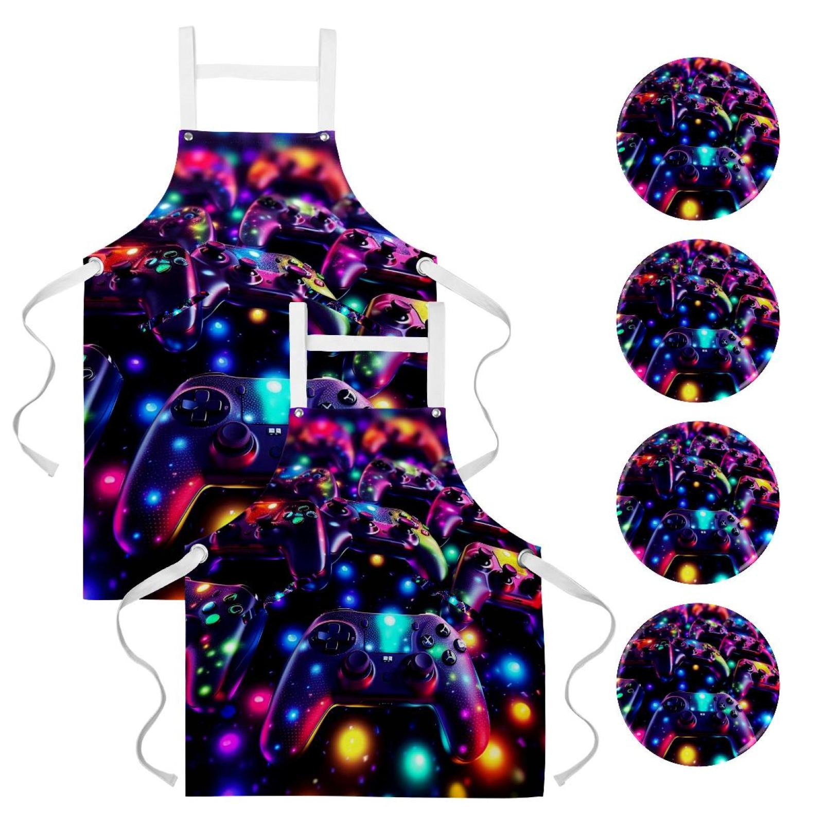 2 Pack Waterproof Kitchen Apron with Pockets and Badge Sets, Round ...