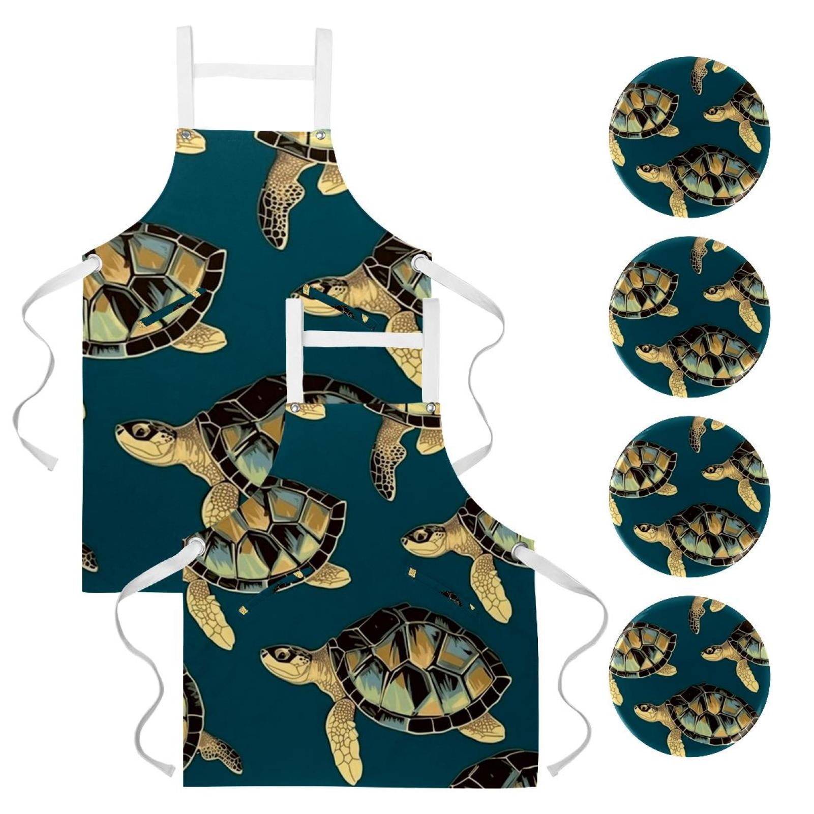 2 Pack Waterproof Kitchen Apron with Pockets and Badge Sets, Round ...