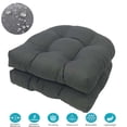 2 Pack Waterproof Outdoor Chair Cushions, Thick Tufted U-Shaped Seat ...