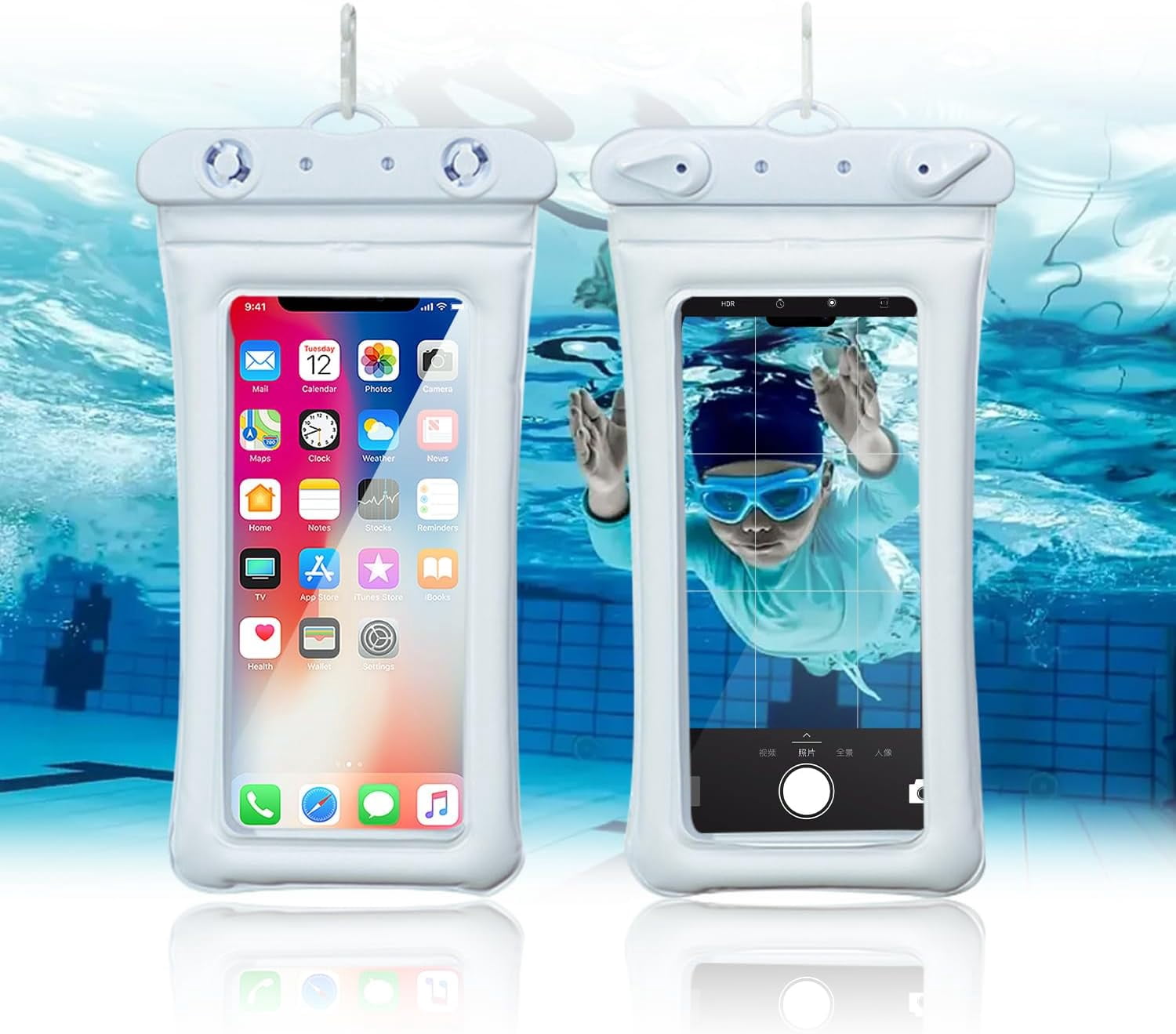 [2 Pack] Waterproof Phone Pouch, Cellphone Dry Bag for iPhone 16 15 14 ...