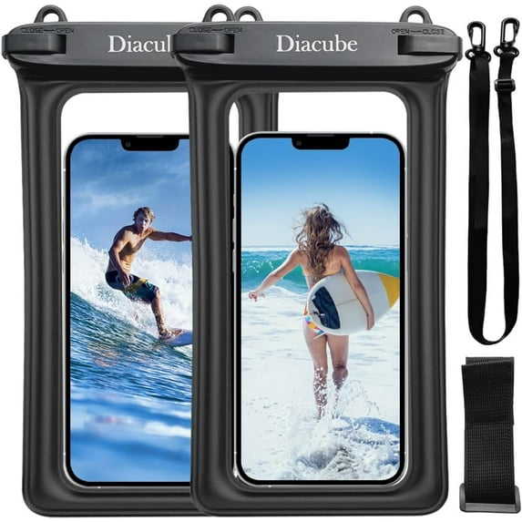 2-Pack Waterproof Phone Pouch, Universal IPX8 Floating Waterproof Case ...