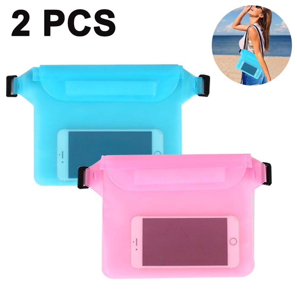 2 Pack Waterproof Pouch Bag With Adjustable Waist Strap，Waterproof Waist Bag Screen Touchable ...