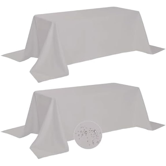 2 Pack Waterproof Rectangle Tablecloth, 90x156 Inch,Stain Resistant and ...
