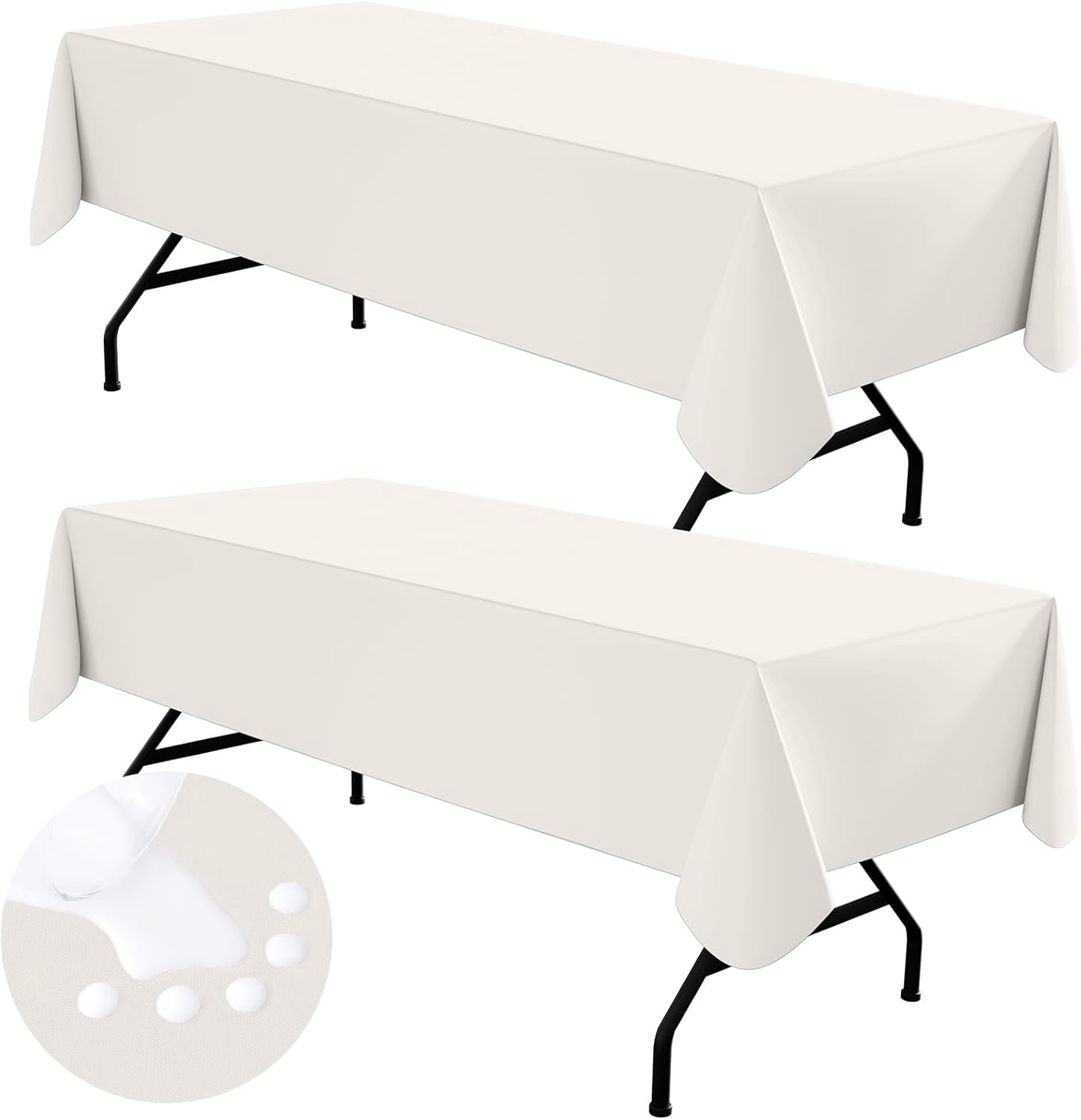 2 Pack Waterproof Rectangle Vinyl Tablecloth, Spillproof Plastic Dining ...