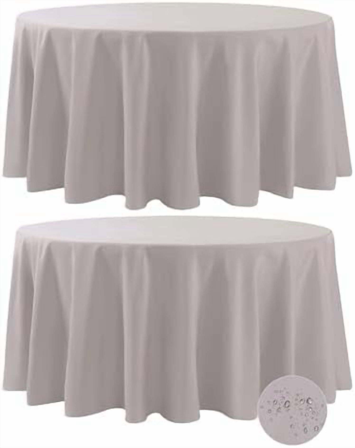 2 Pack Waterproof Round Tablecloth, 108 Inch, Stain Resistant and ...