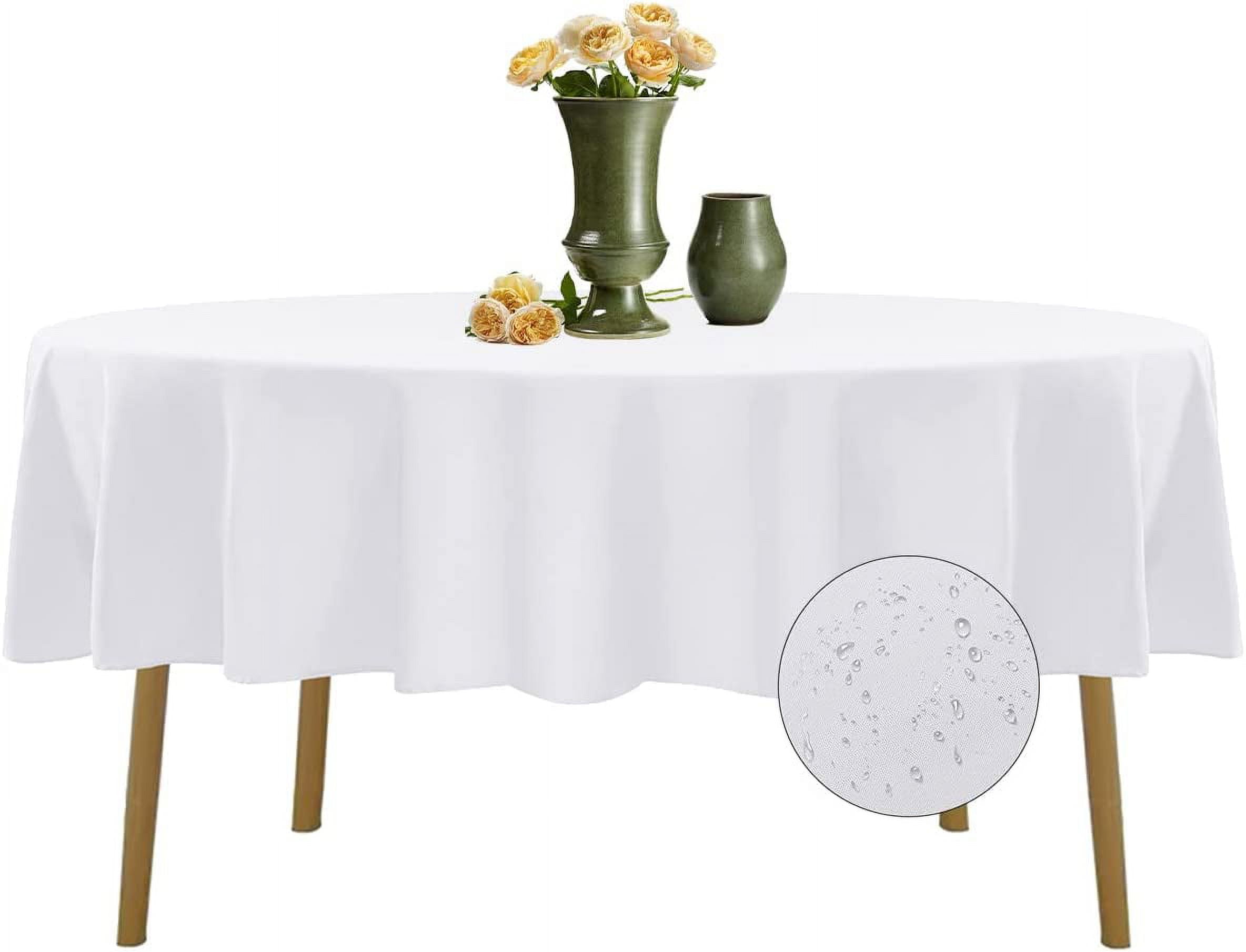 2 Pack Waterproof Round Tablecloth. 70'' Inch Polyester Tablecloths ...