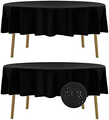 2 Pack Waterproof Round Tablecloth, 90 Inch, Stain Resistant and ...