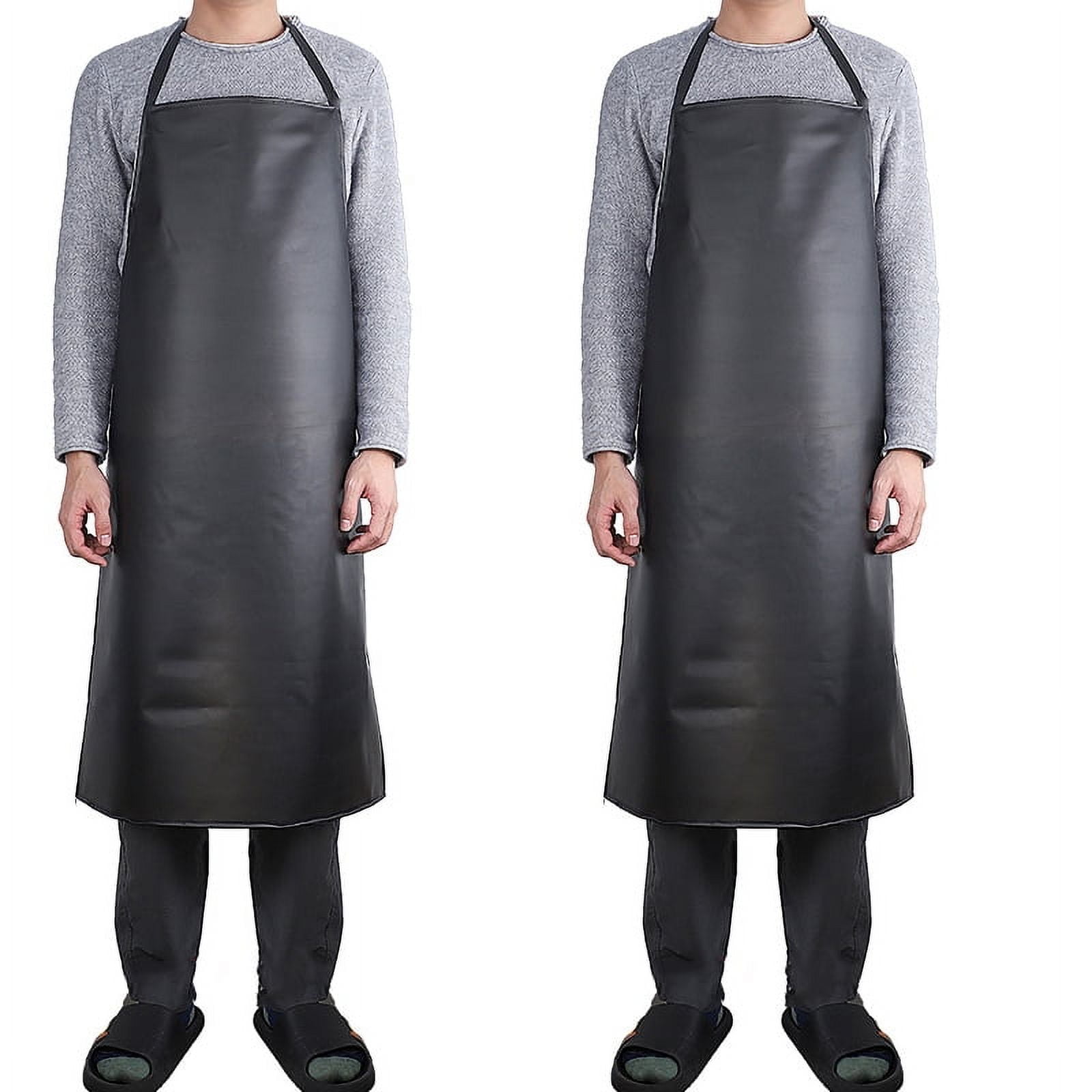 2 Pa Waterproof Rubber Vinyl Apron 40" Chef Aprons for Men Heavy Duty ...