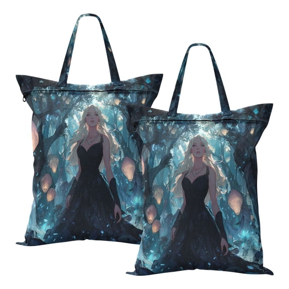 2-Pack Waterproof Travel Laundry Bag Lightweight Polyester Duffle with ...