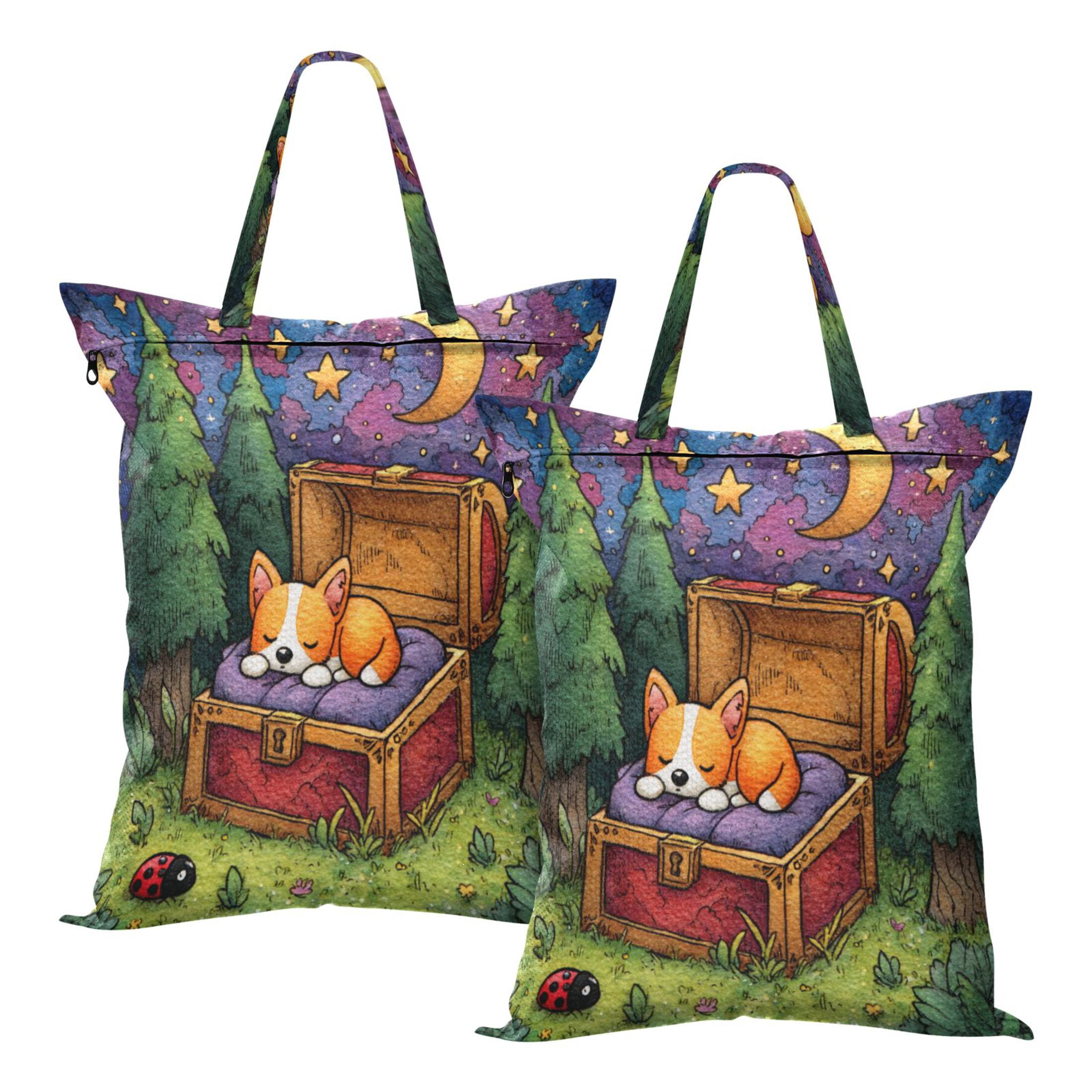 2-Pack Waterproof Travel Laundry Bag Lightweight Polyester Duffle with ...