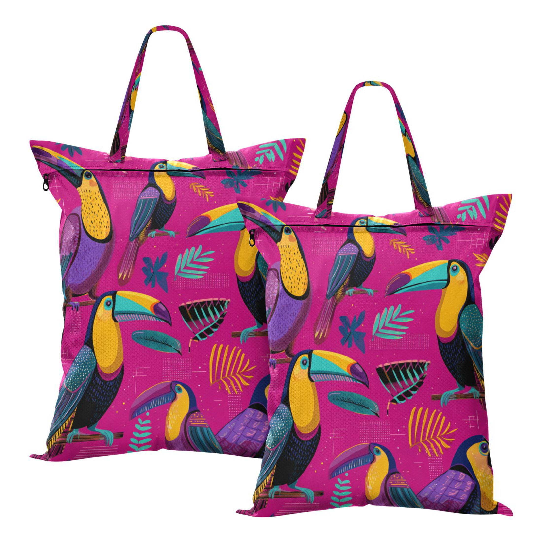 2-Pack Waterproof Travel Laundry Bag Lightweight Polyester Duffle with ...