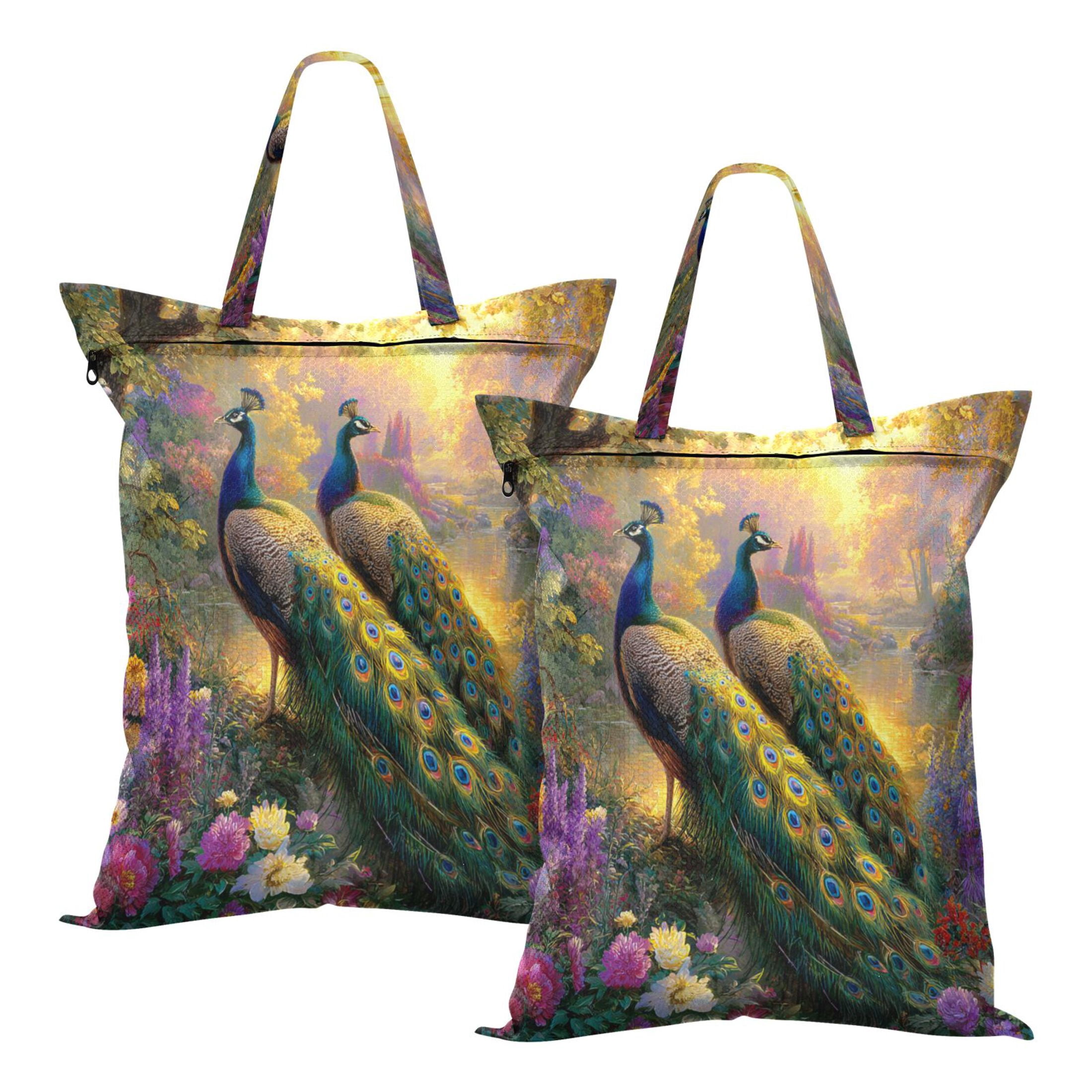 2-Pack Waterproof Travel Laundry Bag Lightweight Polyester Duffle with ...