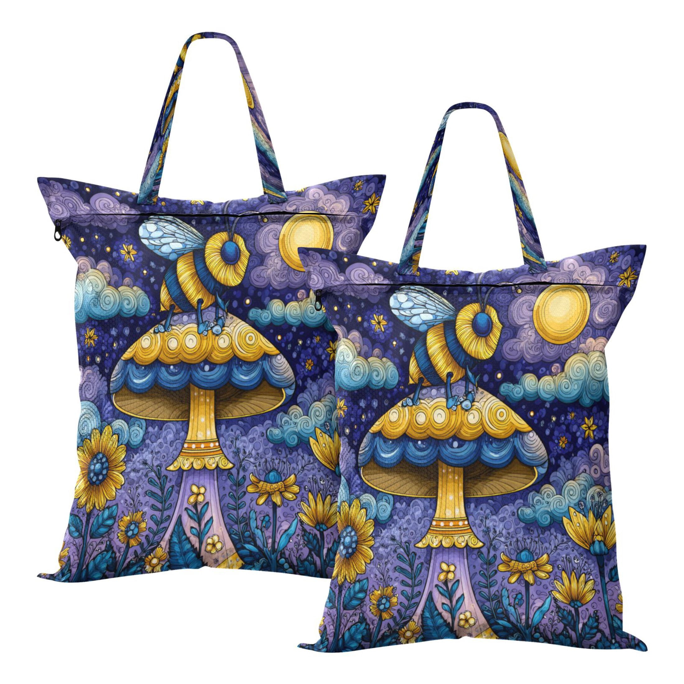 2-Pack Waterproof Travel Laundry Bag Lightweight Polyester Duffle with ...