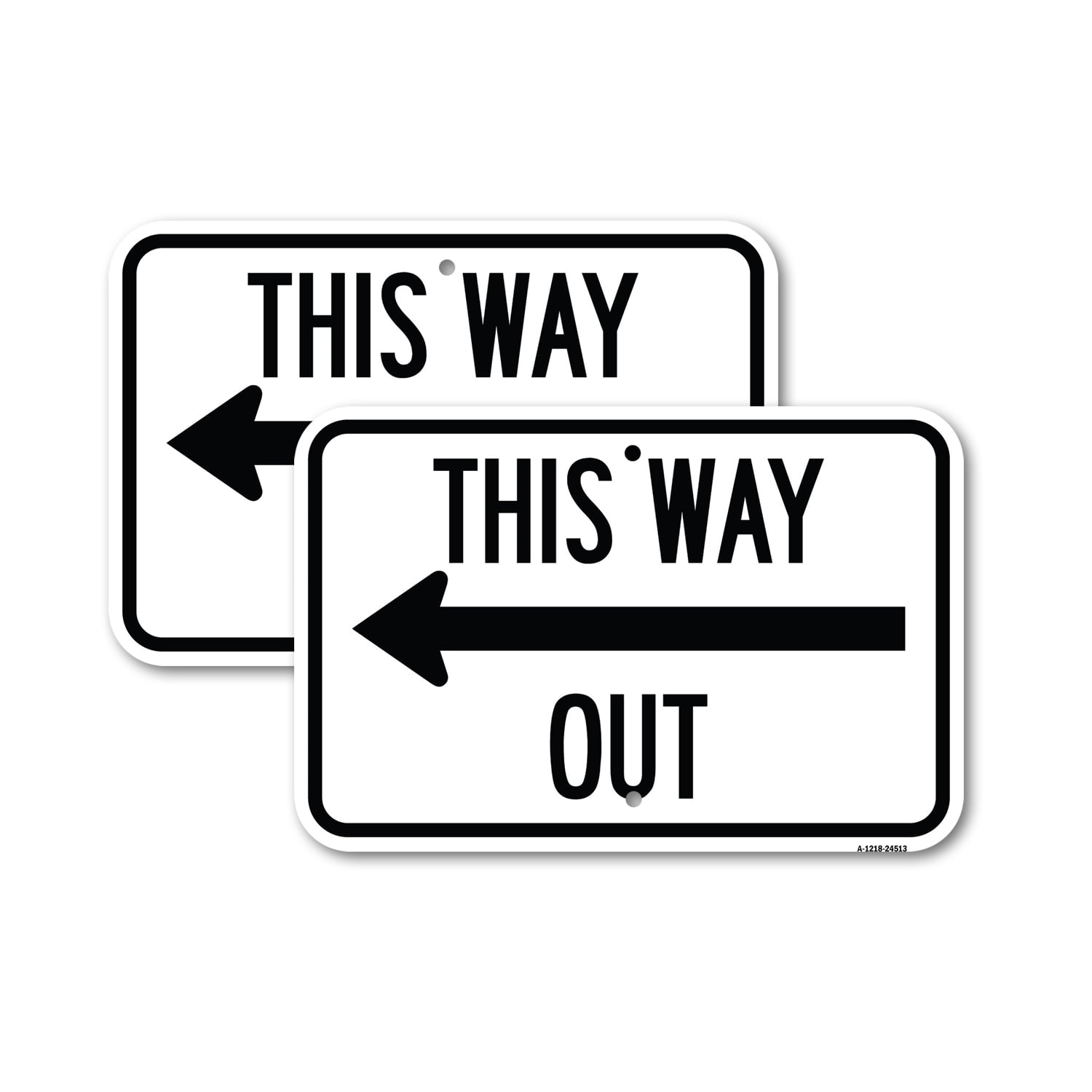 (2 Pack) This Way Out (Left Arrow) | 18" X 24" Heavy-Gauge Aluminum ...
