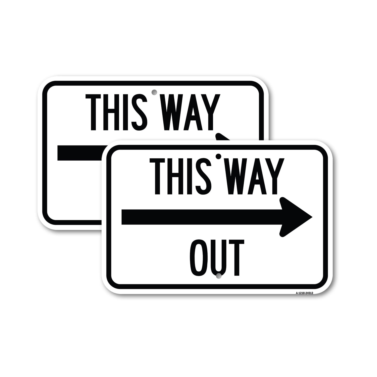 (2 Pack) This Way Out (Right Arrow) | 12" X 18" Heavy-Gauge Aluminum ...