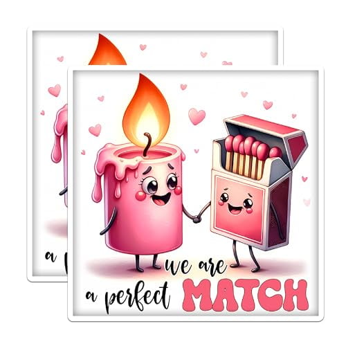 (2 Pack) We are A Perfect Match Magnets - Funny Punny Cute Jokes - 5 ...