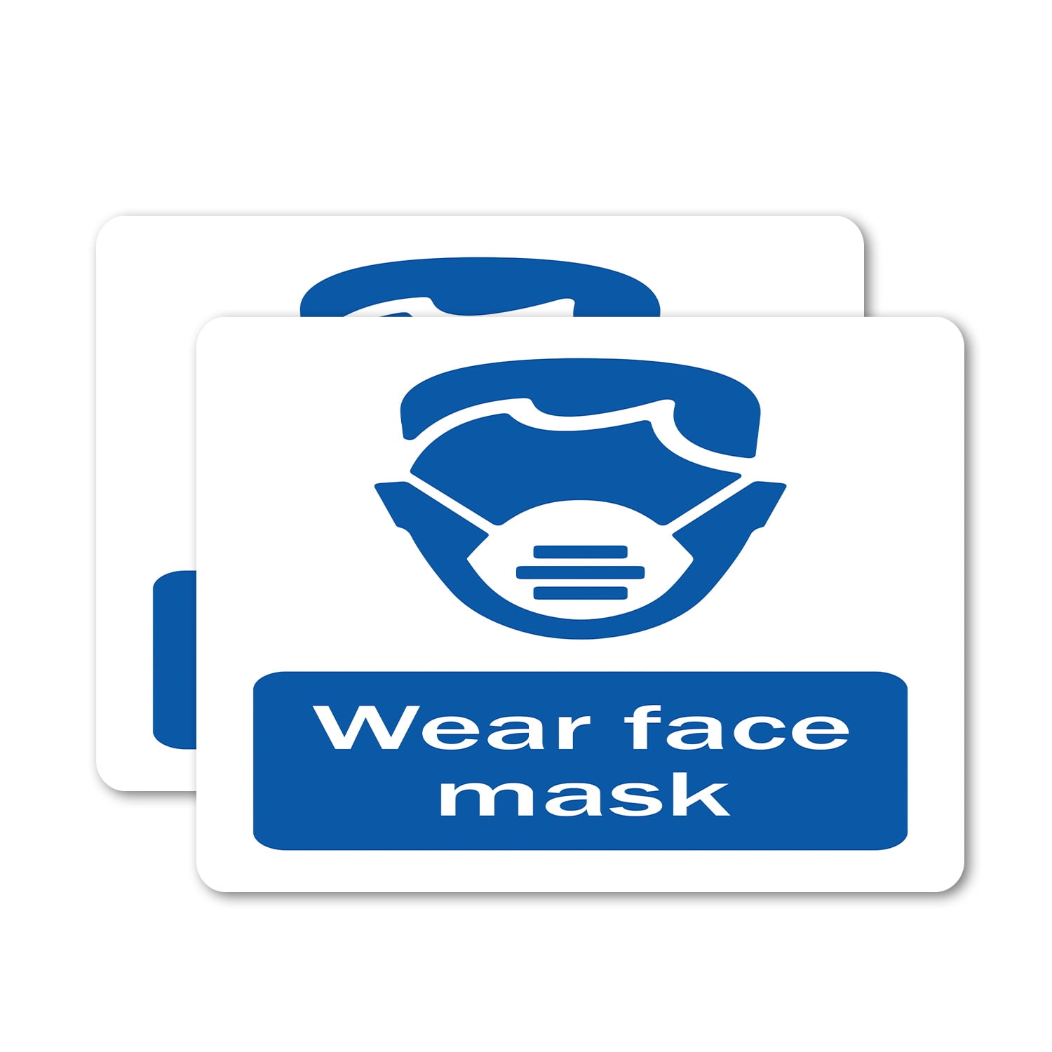 (2 Pack) Wear Face Mask OSHA Notice Sign 14 Inch X 10 Inch Vinyl Label ...