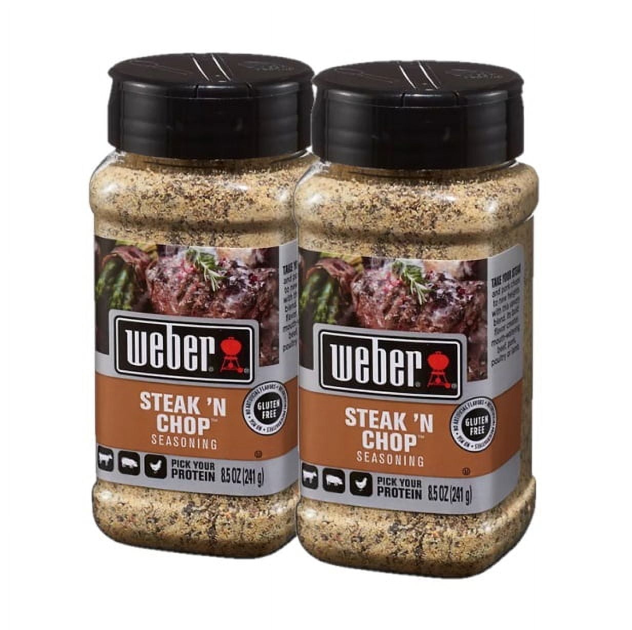 Weber Steak 'n Chop Seasoning, 2 Pack, 8.5 oz, Pork Rubs for Grilling ...