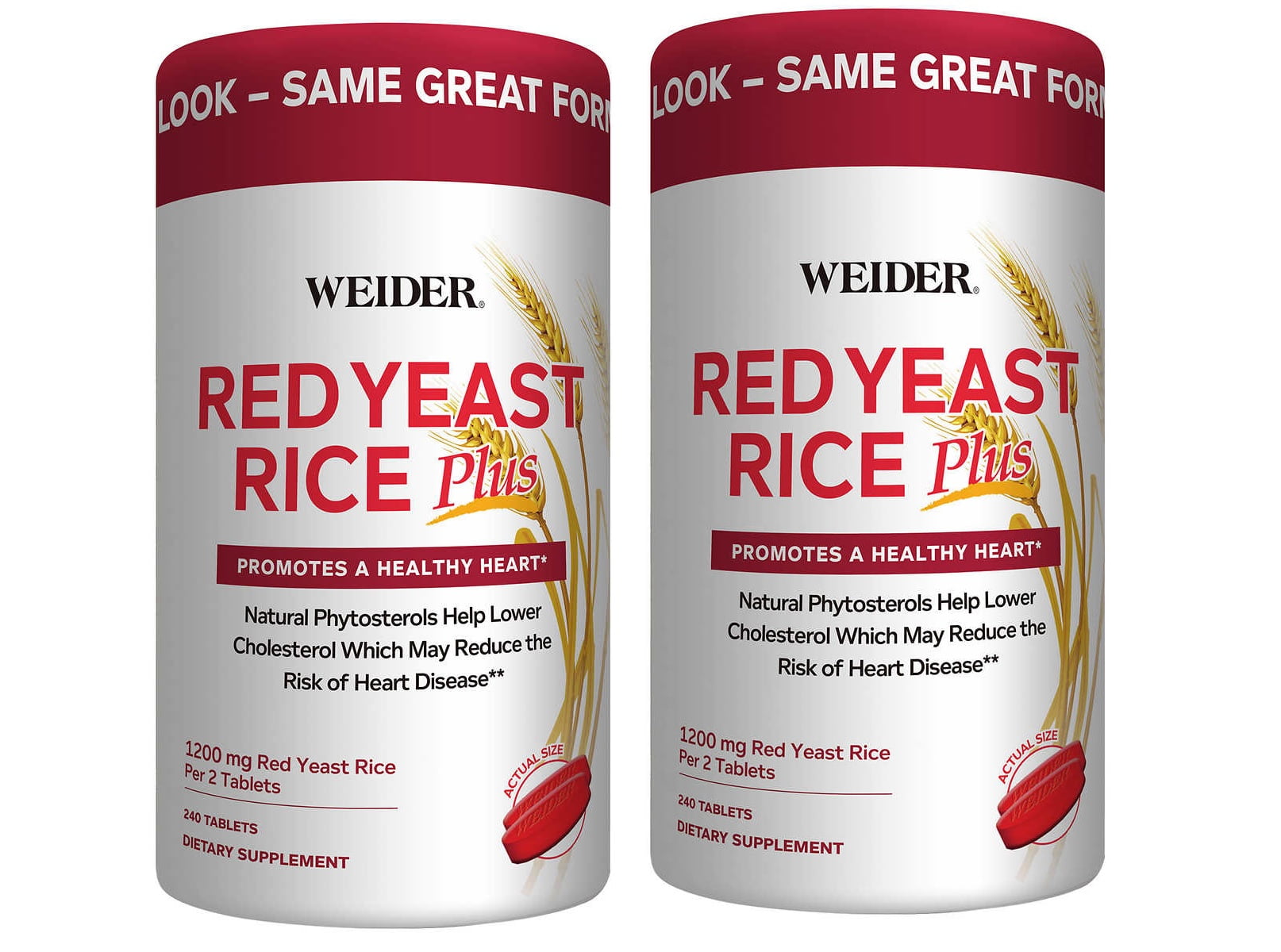 Weider Nutrition | 2 Pack Red Yeast Rice Plus with Phytosterols 1200mg ...