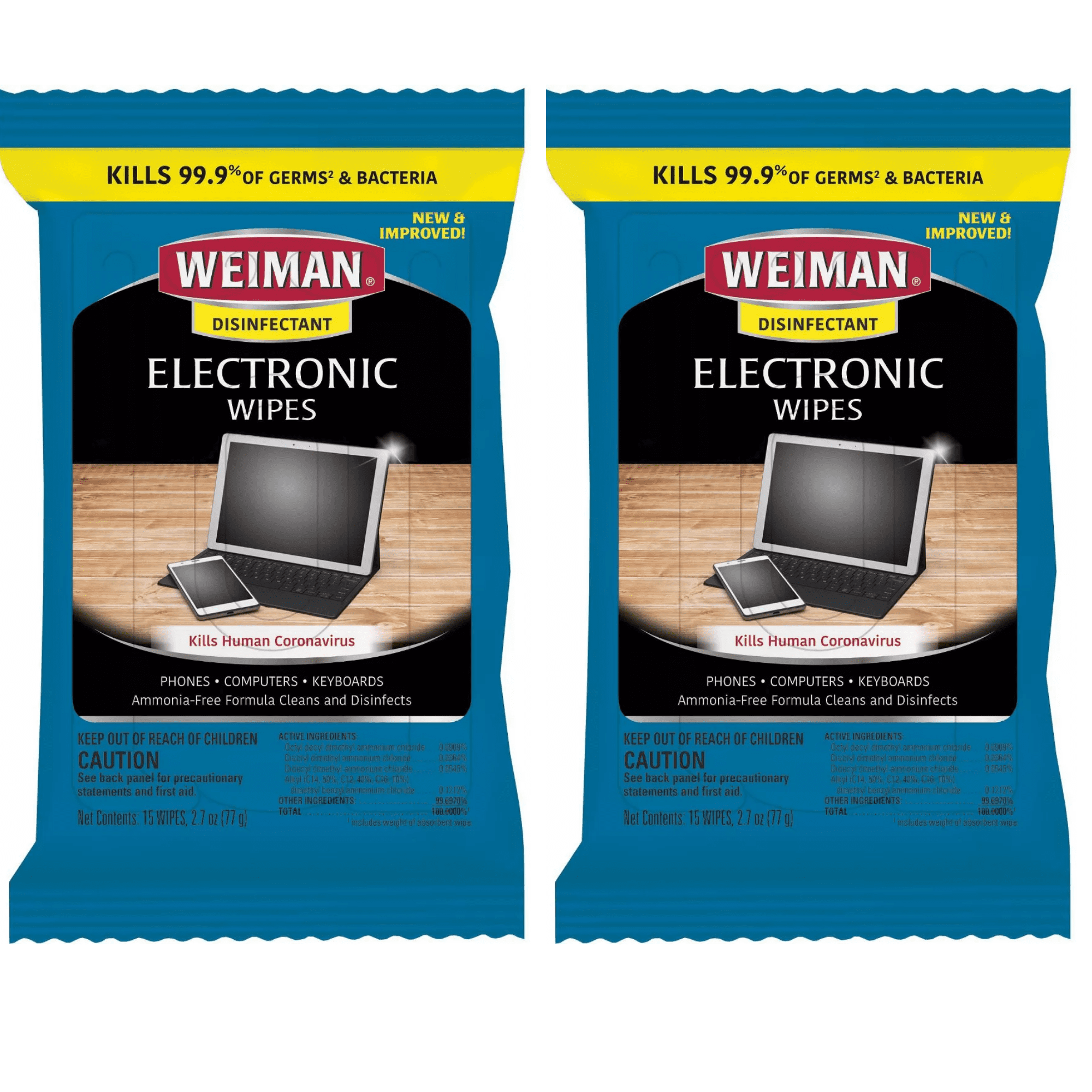Weiman Electronic Wipes, Non-Toxic Screen Cleaner for Laptop, Computer ...