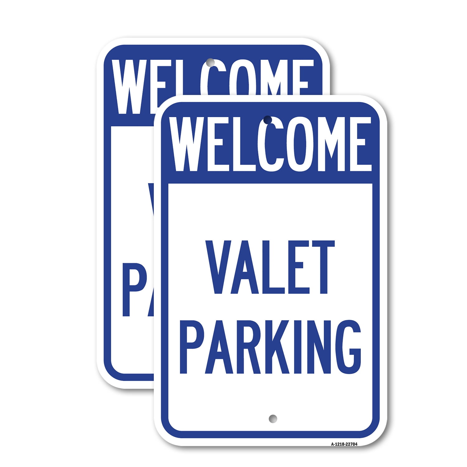 (2 Pack) Welcome Valet Parking | 12" X 18" Heavy-Gauge Aluminum Sign ...