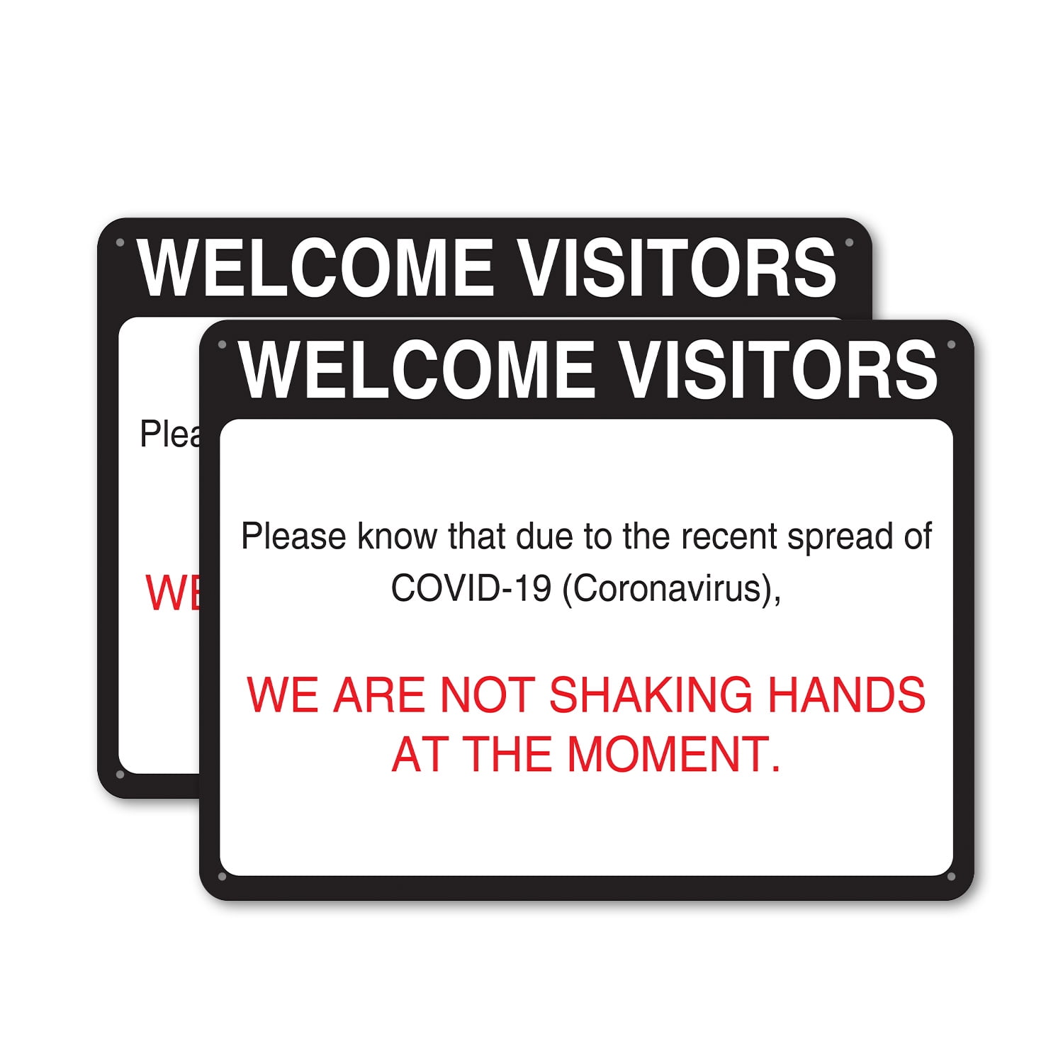(2 Pack) Welcome Visitors OSHA Notice Sign 24 Inch X 18 Inch Indoor ...
