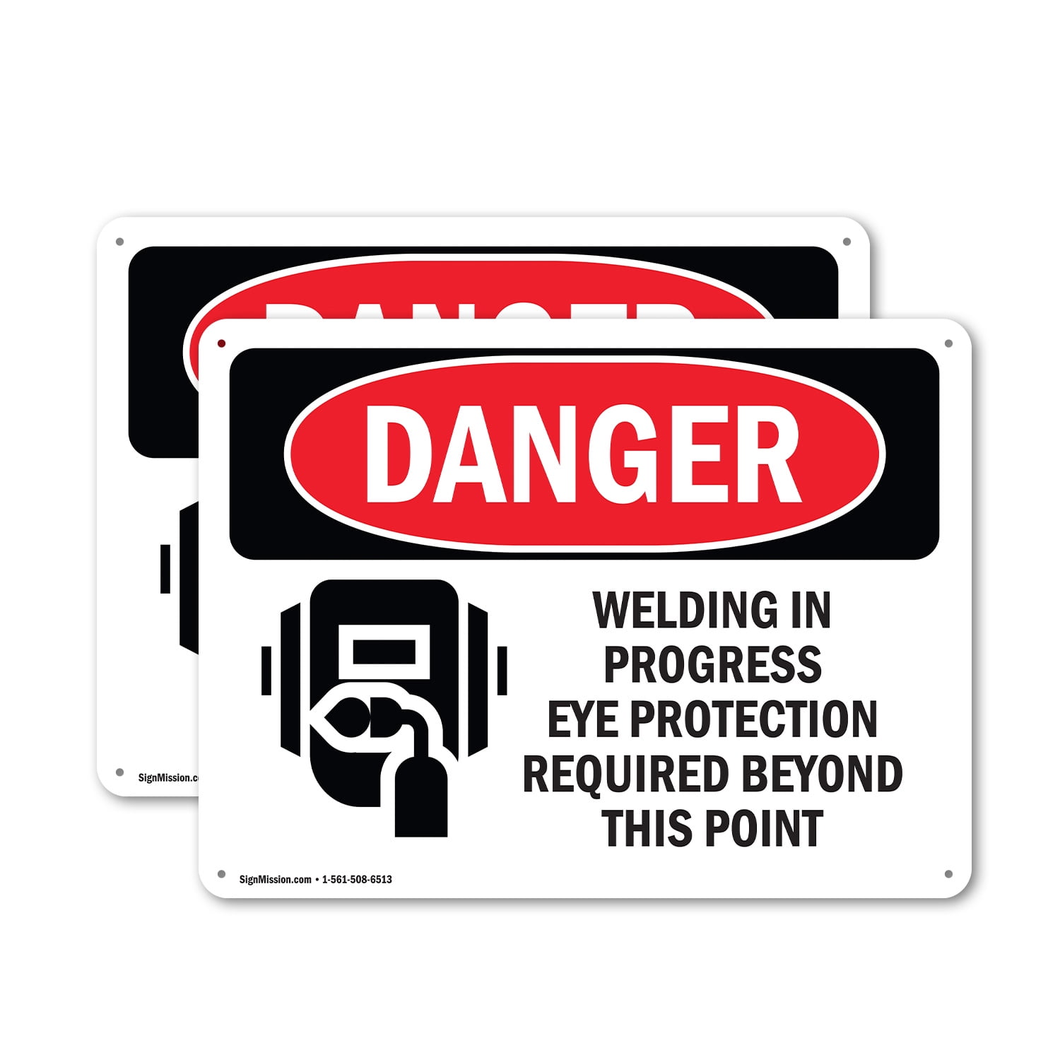 (2 Pack) Welding In Progress Eye Protection Required OSHA Danger Sign ...