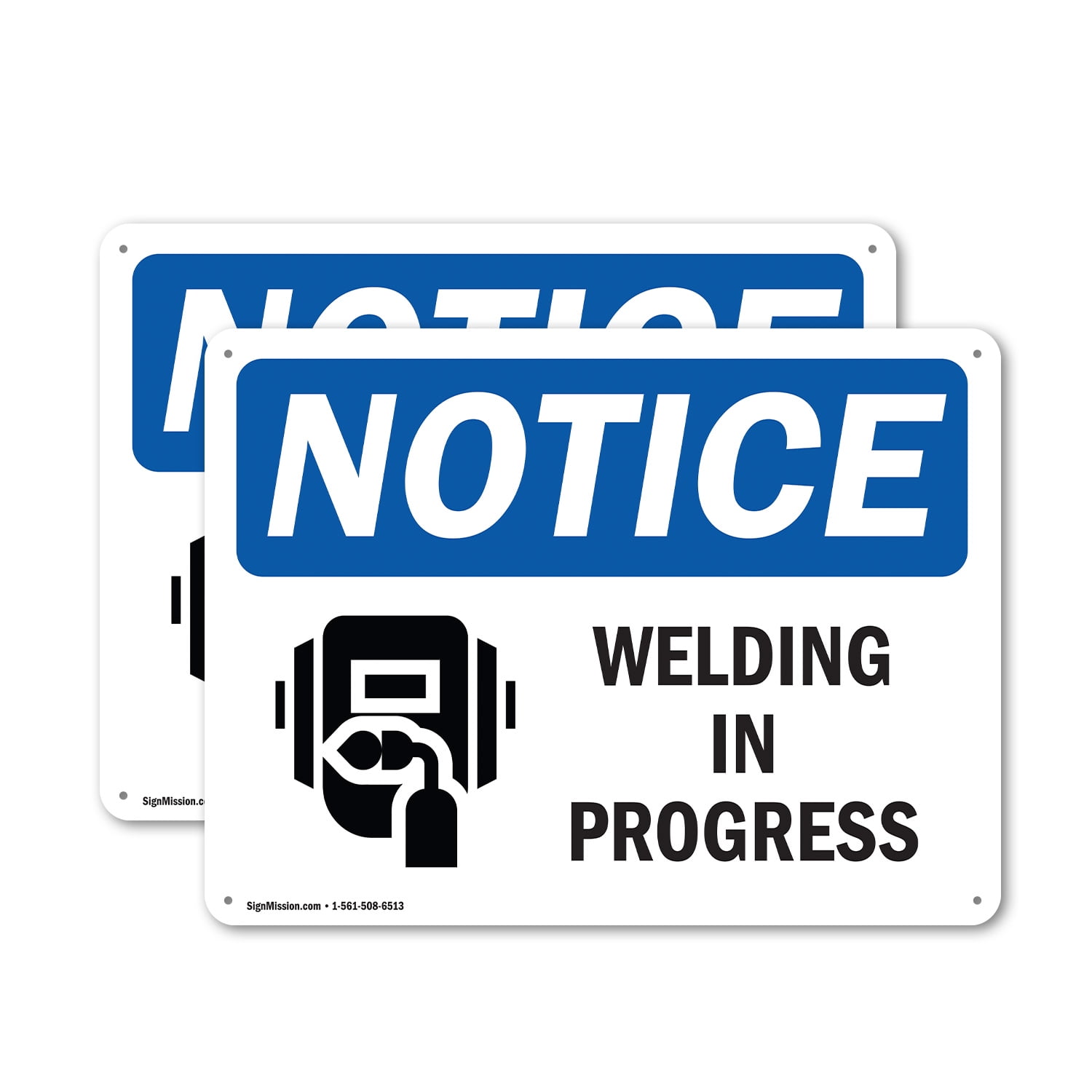 (2 Pack) Welding In Progress OSHA Notice Sign 14 Inch X 10 Inch Indoor ...