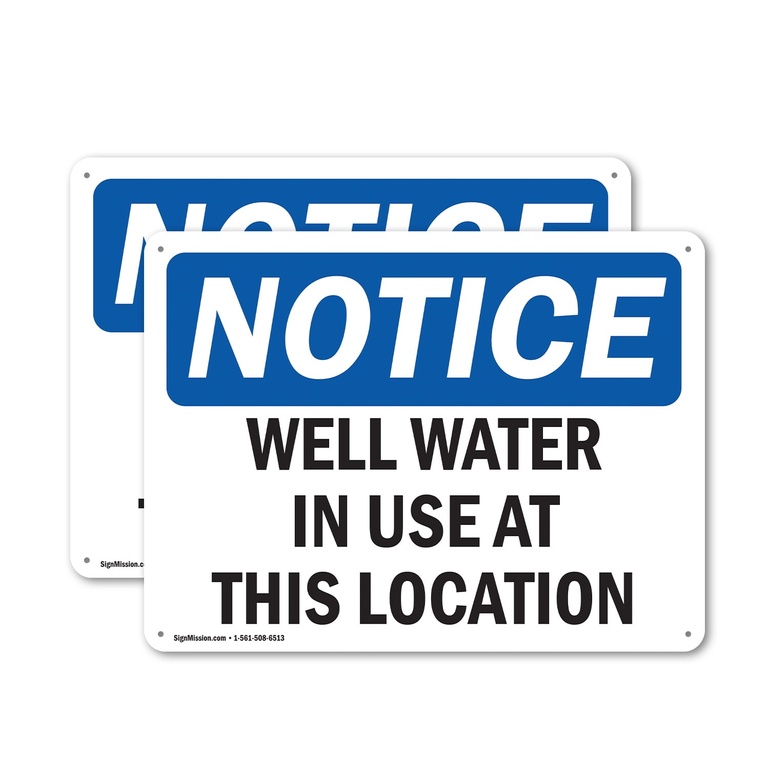 (2 Pack) Well Water In Use At This Location OSHA Notice Sign 10 Inch X ...