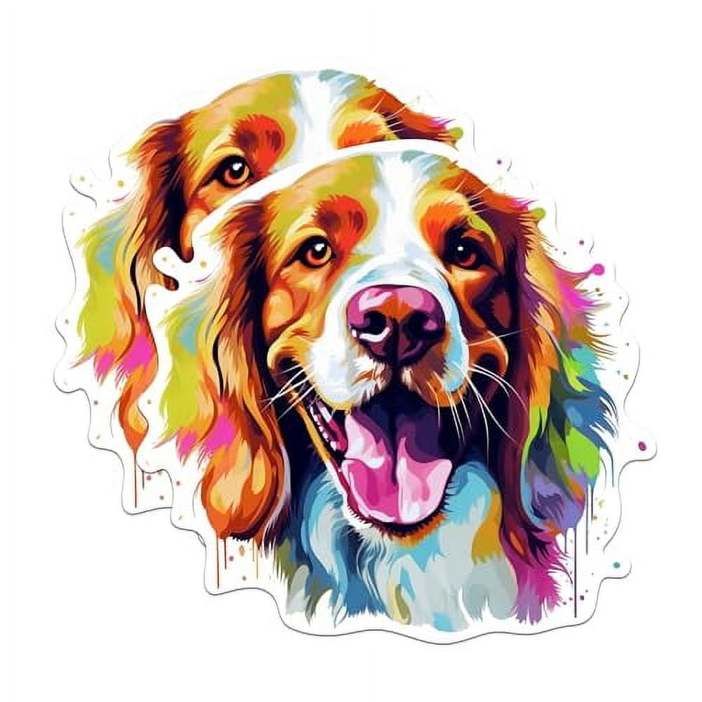 (2 Pack) Welsh Springer Spaniel Dog Breed Stickers- 5 Inches On Longest ...