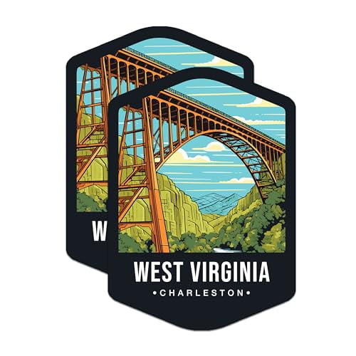 (2 Pack) West Virginia State and Capitol Stickers - WV State Sticker ...