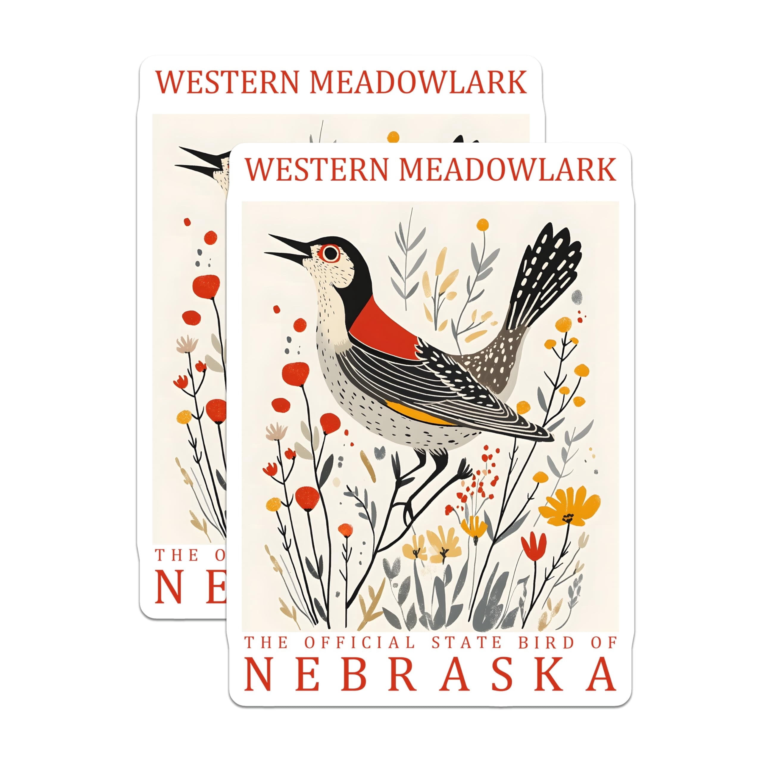 (2 Pack) Western Meadowlark Magnets - Nebraska State Bird - Bird Lover ...