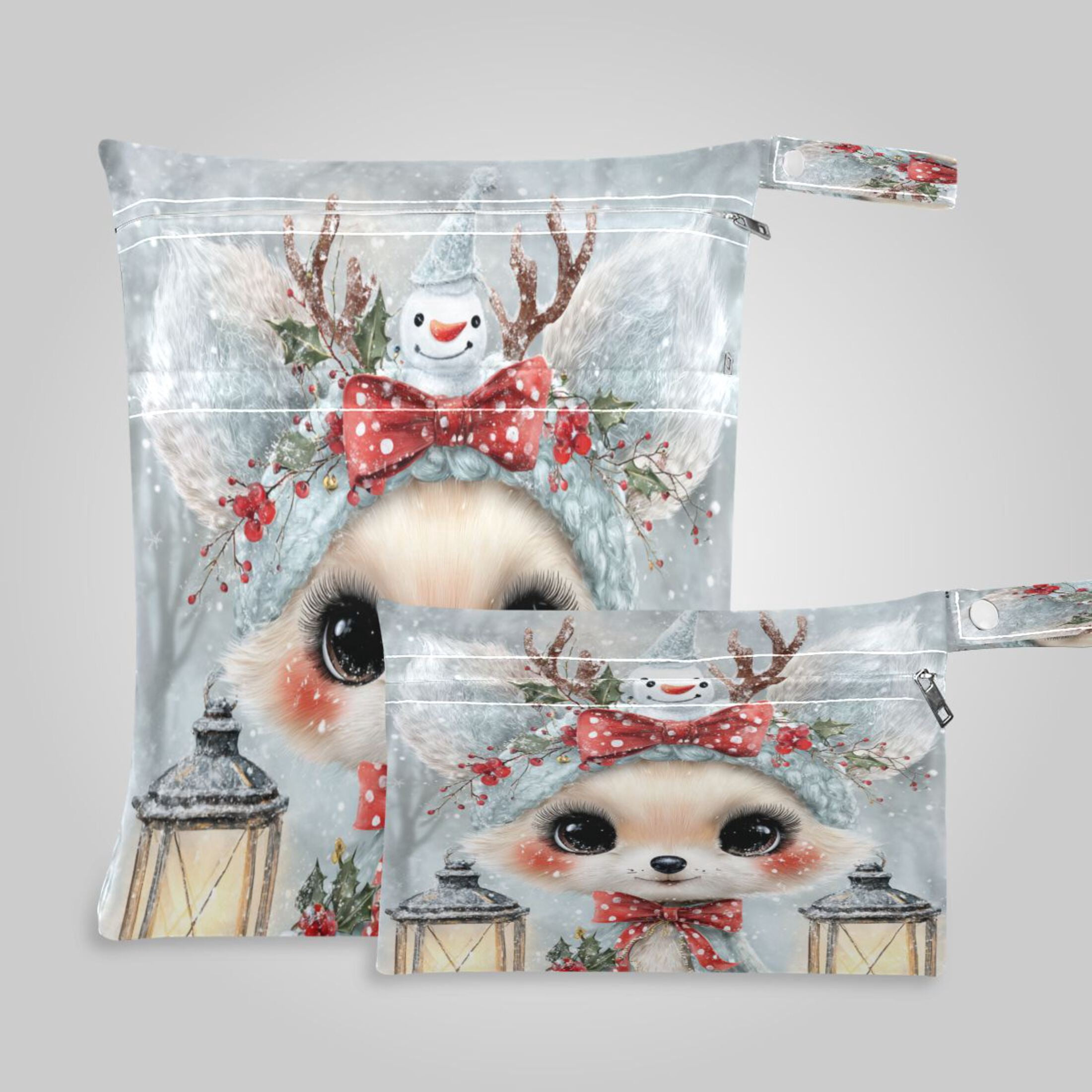 2 Pack Wet Dry Bags,Cute Kawaii Fox Pattern Waterproof Reusable Dual ...