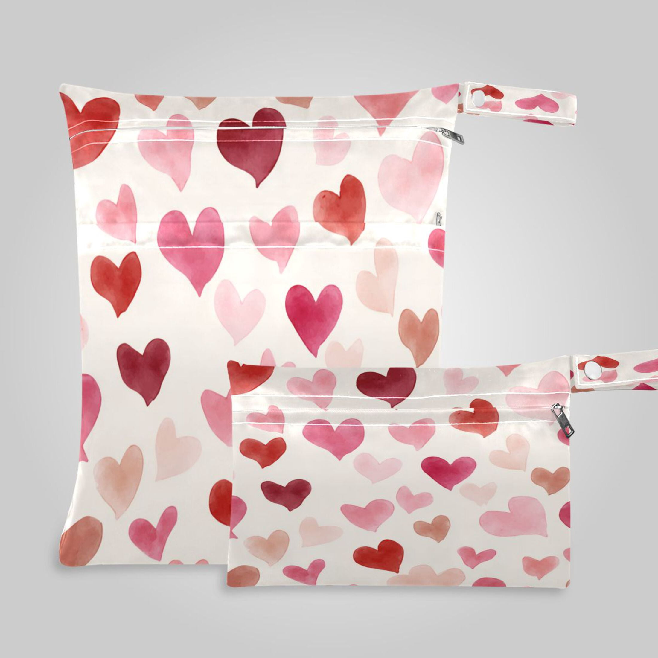 2 Pack Wet Dry Bags,Romantic Heart Scatter Waterproof Reusable Dual ...