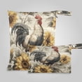 2 Pack Wet Dry Bags,Rooster and Sunflowers Waterproof Reusable Dual ...