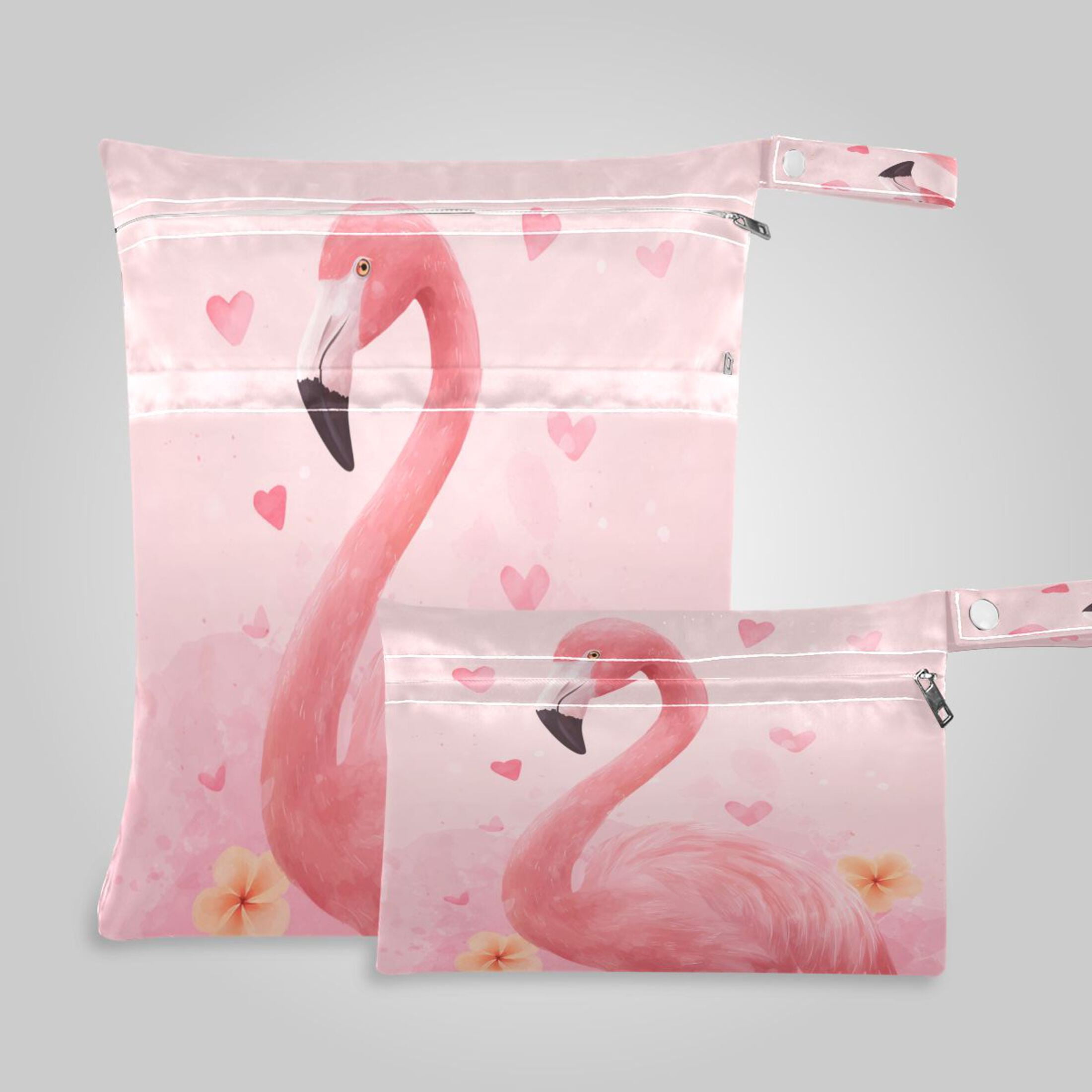 2 Pack Wet Dry Bags,Soft Watercolor Tropical Bird Waterproof Reusable ...