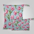 2 Pack Wet Dry Bags,Spring Tulip Floral Design Waterproof Reusable Dual ...