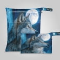 2 Pack Wet Dry Bags,The Cold-eyed Wild Wolf Waterproof Reusable Dual ...