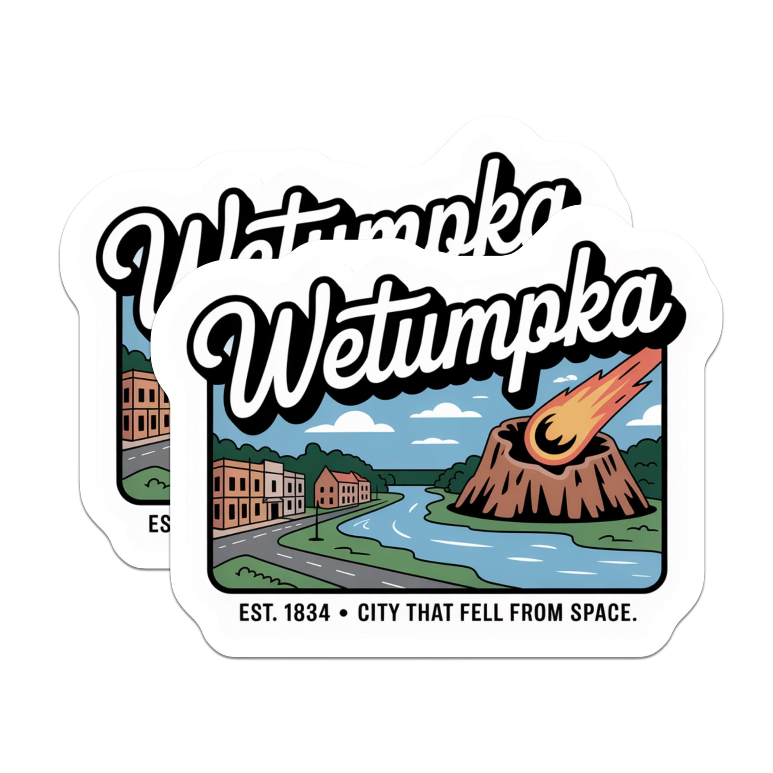 (2 Pack) Wetumpka Meteorite Crater Magnets - Alabama City that Fell ...