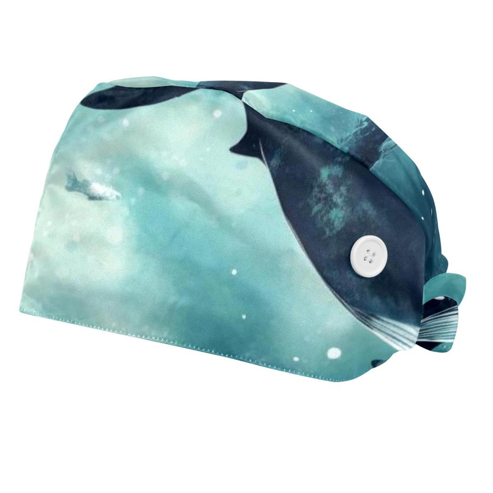2 Pack Whale Adjustable Bouffant Caps Hats Working Cap for Men ...