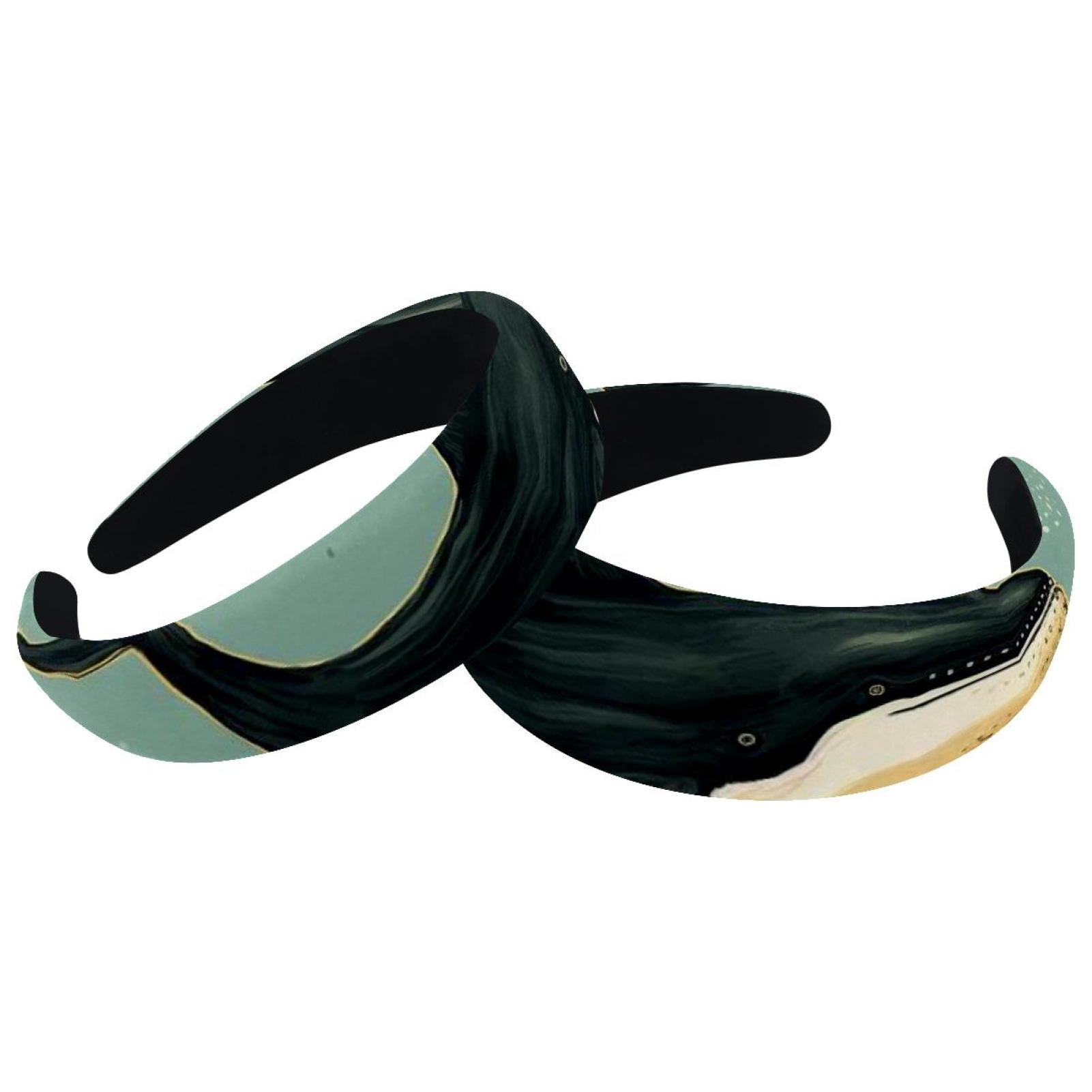 2 Pack Whale Headband for Women Girls - Head Band Wide Hairband Hair ...
