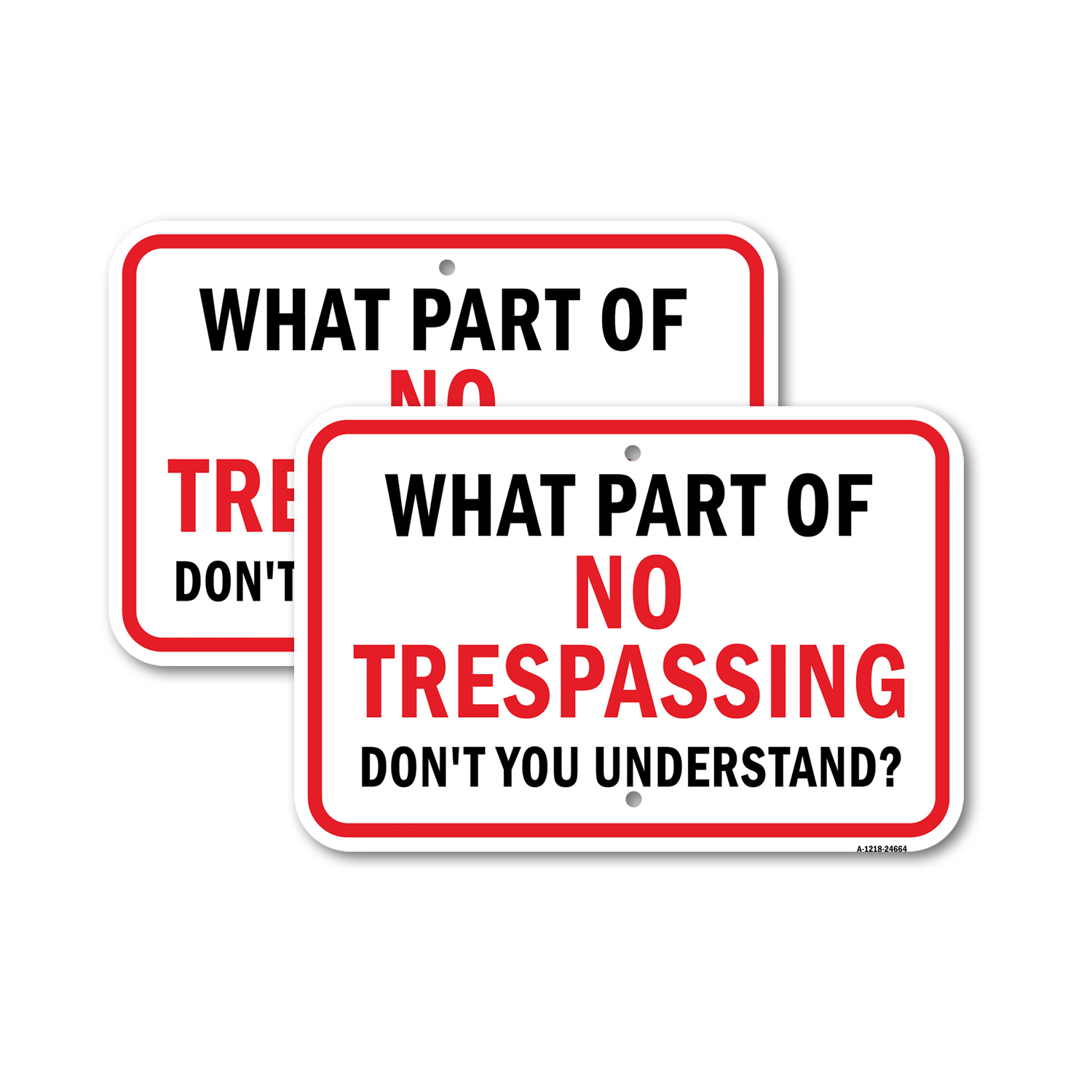 (2 Pack) What Part Of | 18" X 24" Heavy-Gauge Aluminum Sign | Rust Free ...