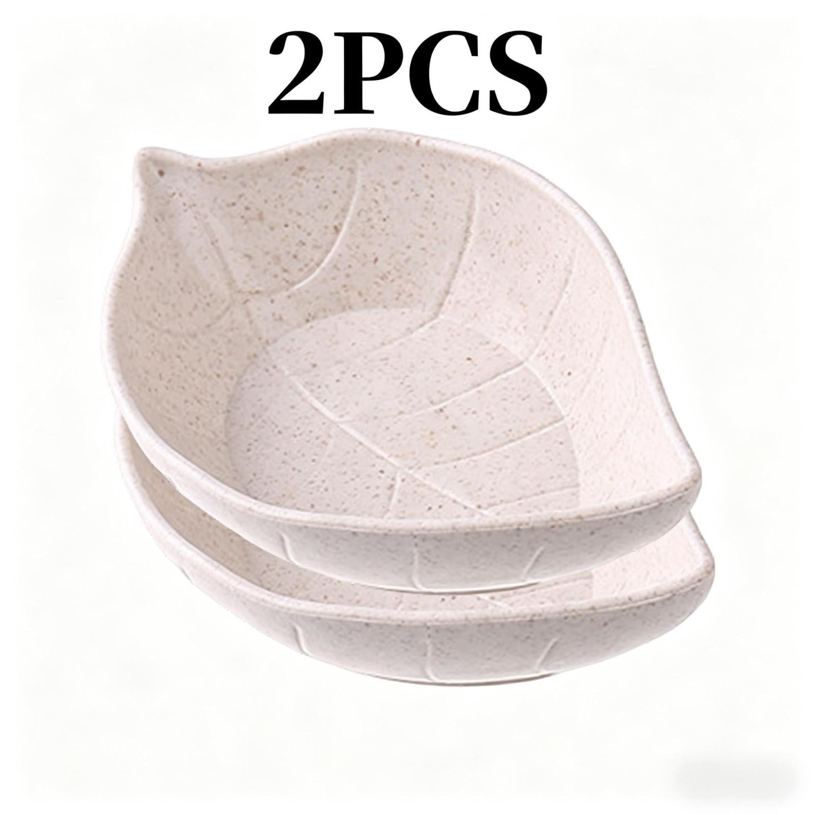 2‑Pack Wheat Straw Leaf‑Shaped Small Plates, Japanese‑Style Condiment ...