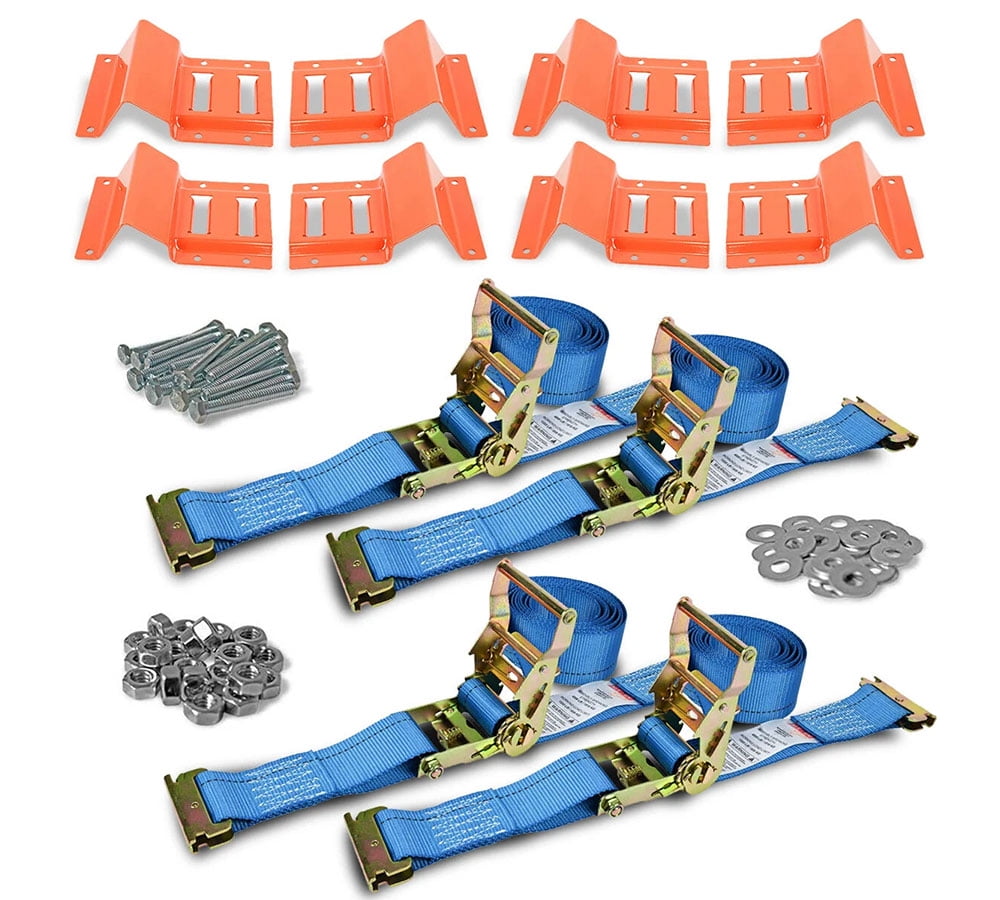 Mytee Products 2 Pack Heavy Duty Wheel Chock Tie Down Strap Kit ...