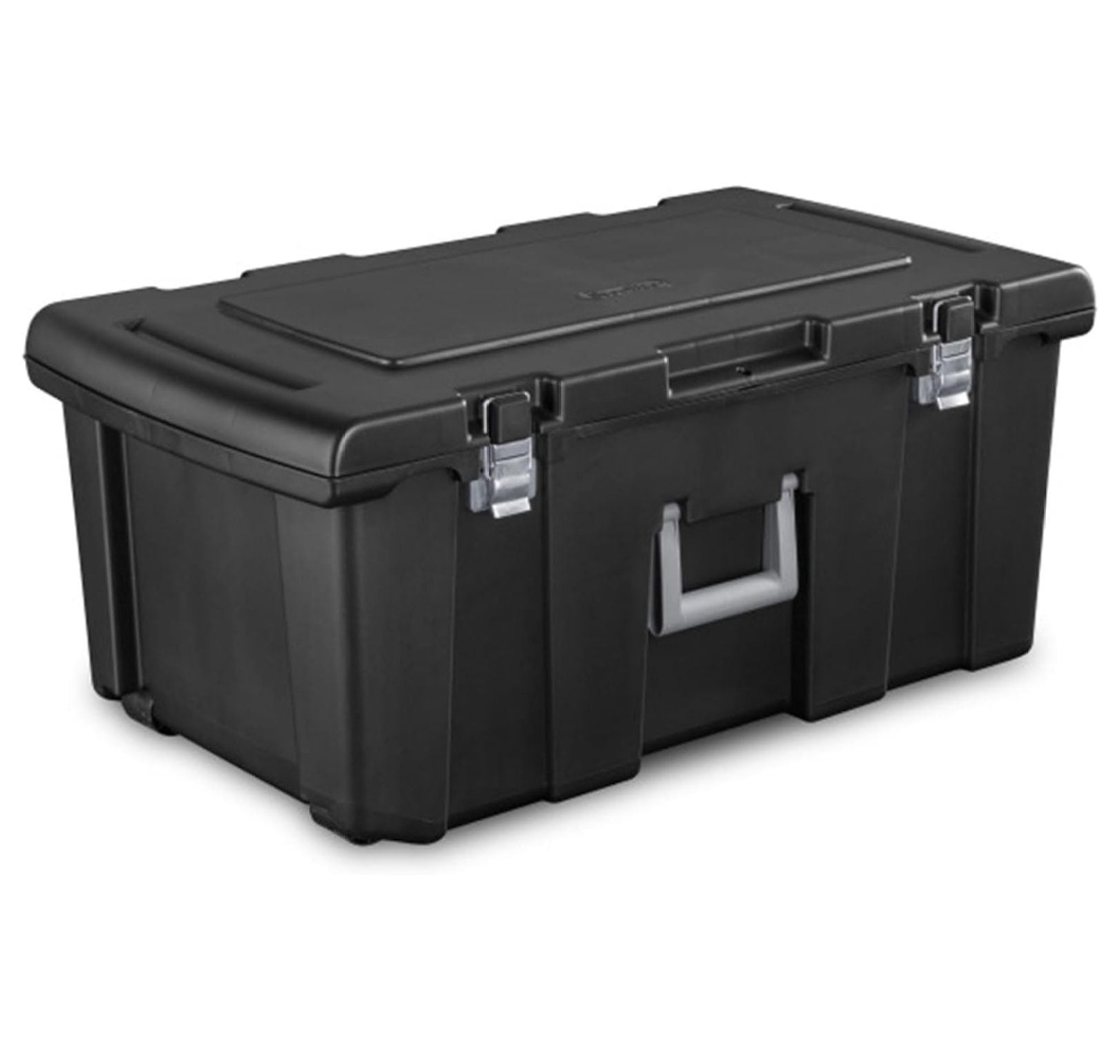 2 Pack Wheeled Footlocker, Lockable Plastic Utility Storage Container ...