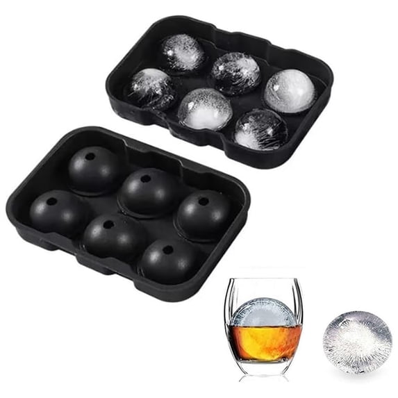2-Pack Whiskey Sphere Shape Giant Ice Cubes Molds - Round Sphere for ...