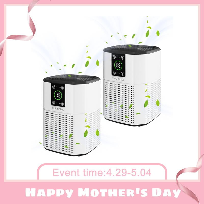 2 Pack White Air Purifiers with HEPA Filter - Indoor Home, Bedroom ...